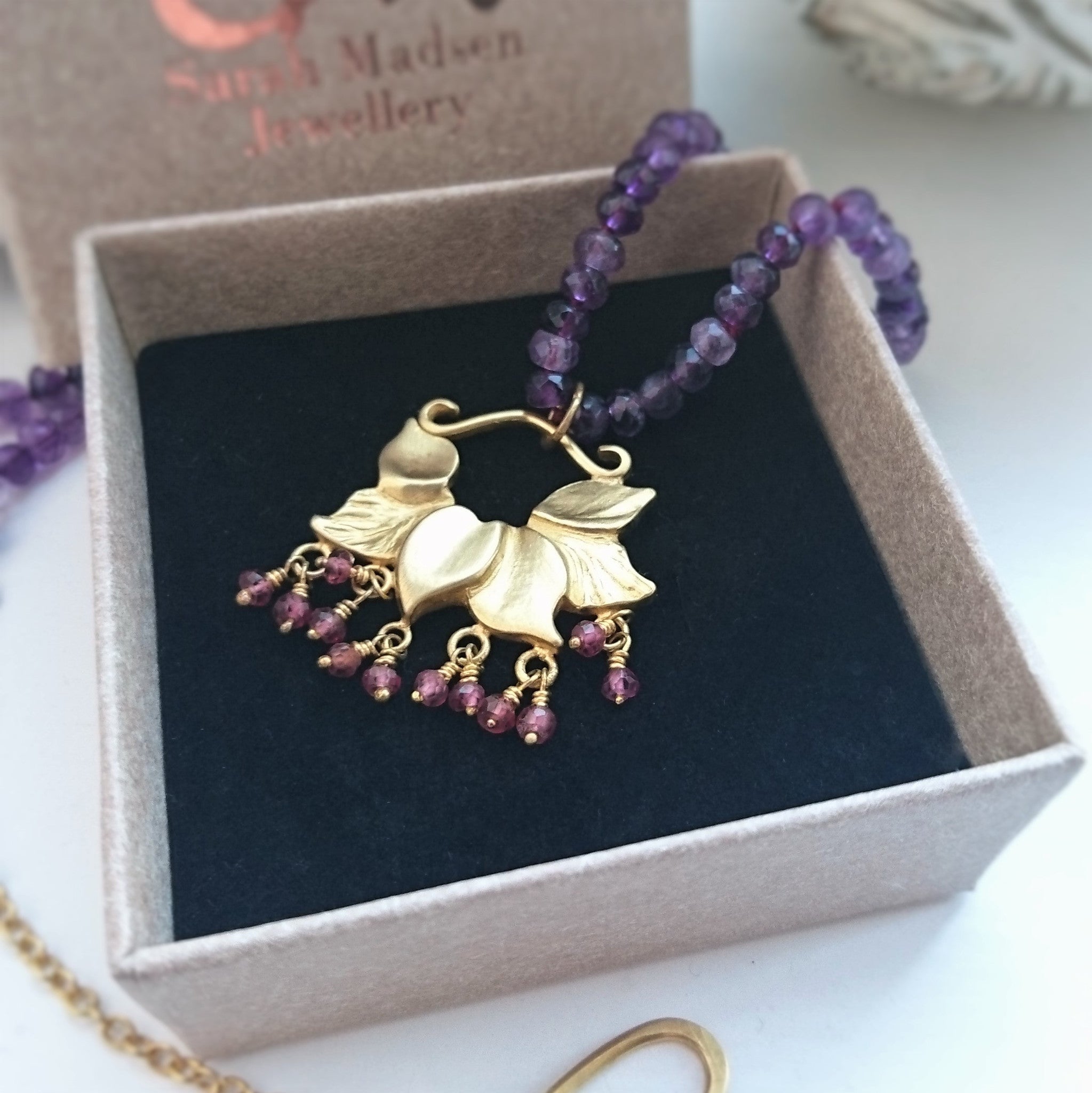 Amethyst, Garnet "Fleur" Necklace – Sarah Madsen