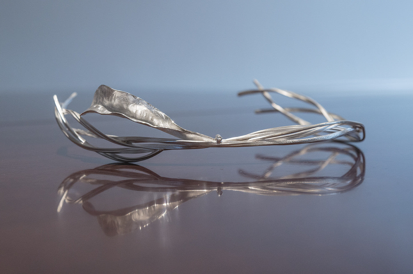 Leaf Tiara with Diamond – Sarah Madsen